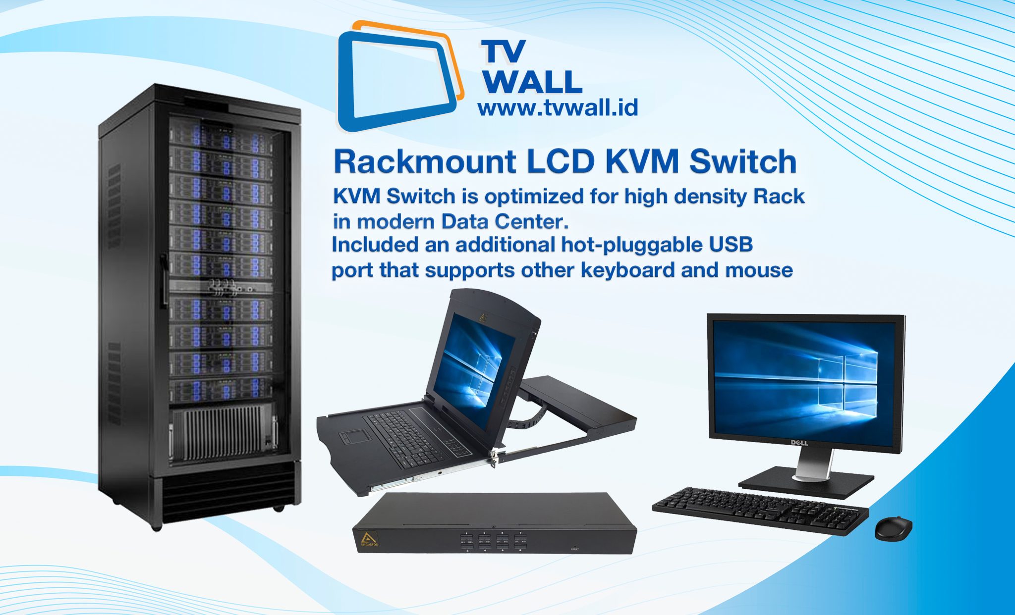 Data Center Solutions with LCD KVM Switch - TV Wall